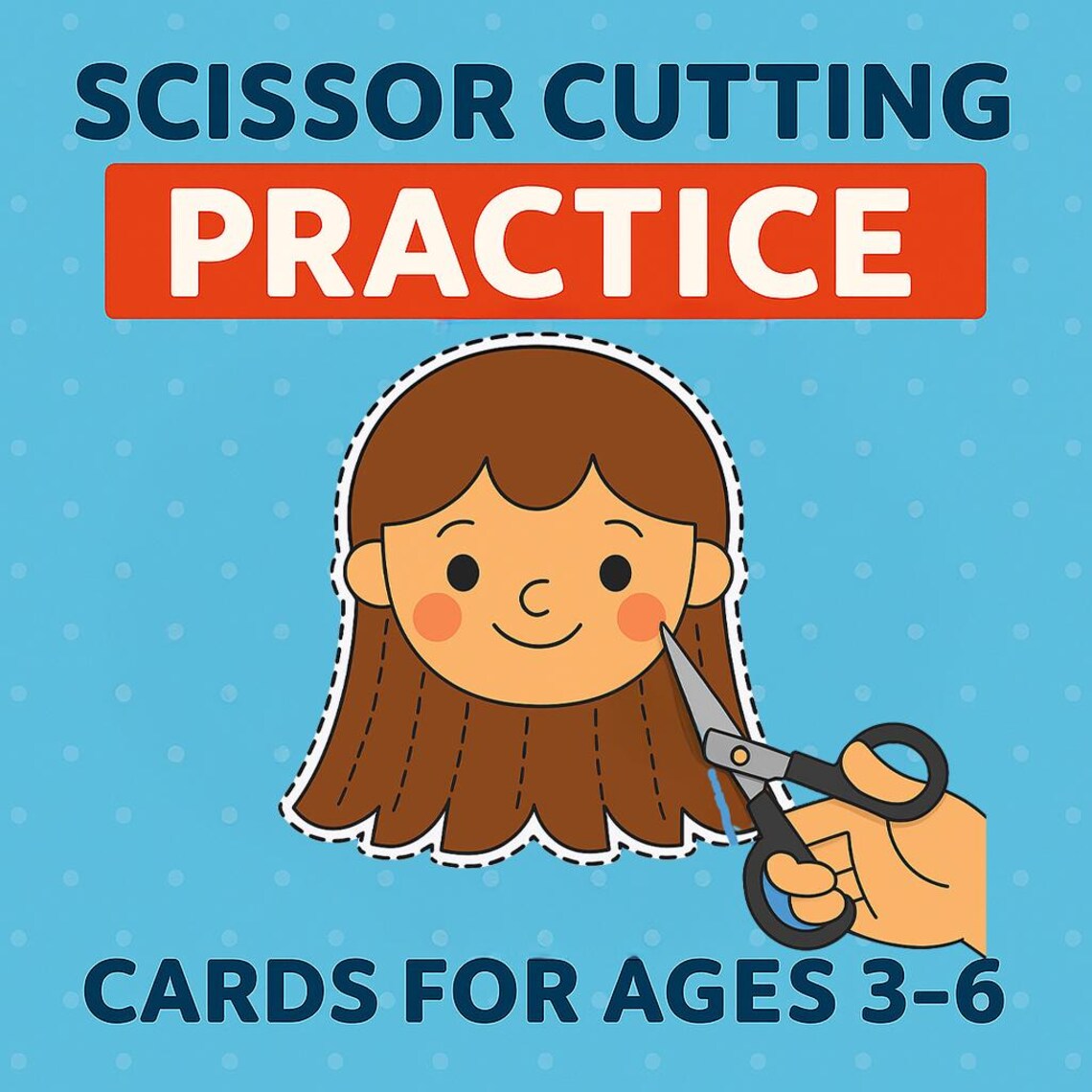 Kids Cutting Practice – Fine Motor Skills, Hairstyles (digital Download ...