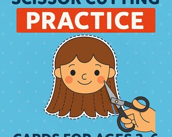 Cutting Practice Printable – Cute Kids’ Faces With Hairstyles | Fine ...