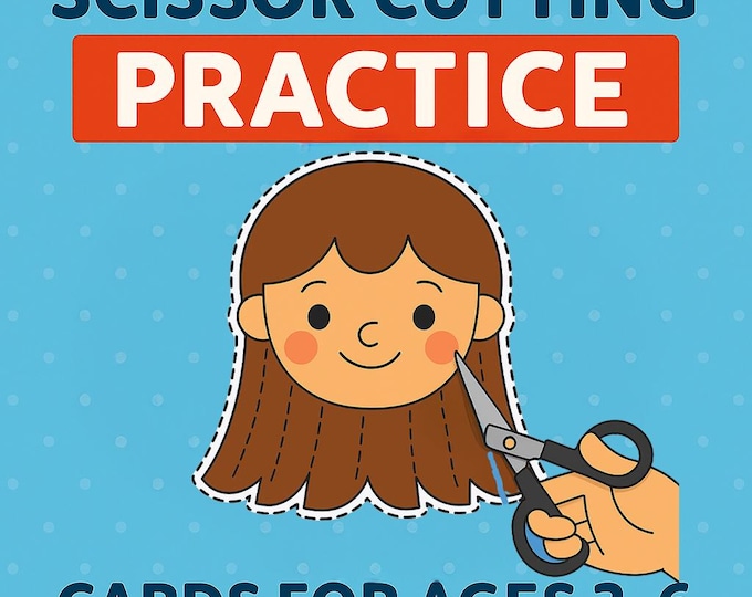 Kids Cutting Practice – Fine Motor Skills, Hairstyles (digital Download ...
