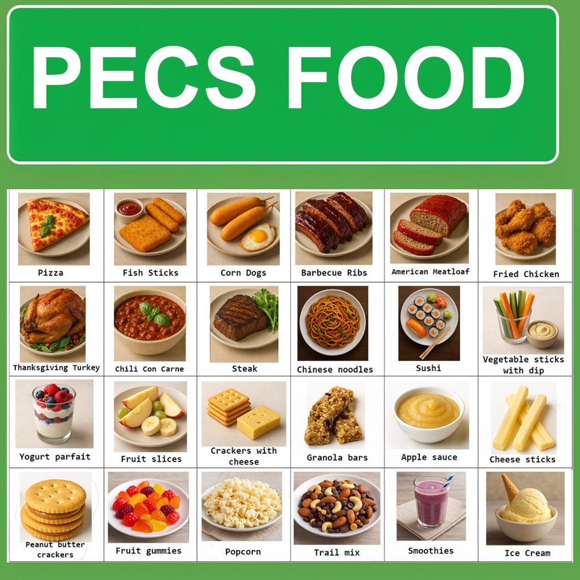 PECS Food Cards: Visual Meal Planner for Autism (instant Download ...