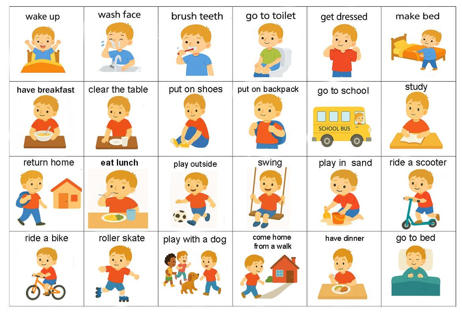 PECS Cards Kids Routine - Visual Schedule – Morning & Day Routine ...