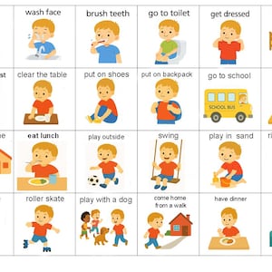 PECS Visual Schedule: Daily Routine Cards for Kids (digital Download ...