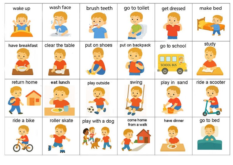 PECS Visual Schedule: Daily Routine Cards for Kids (digital Download ...