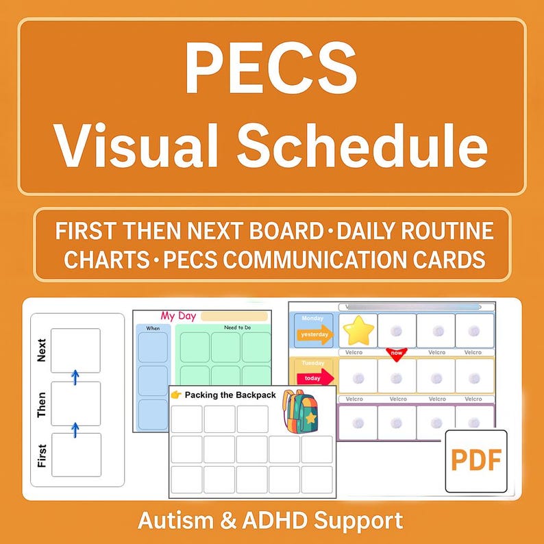 PECS Communication Cards | Printable Visual Schedule for Kids | First Then Next Board + Daily ...