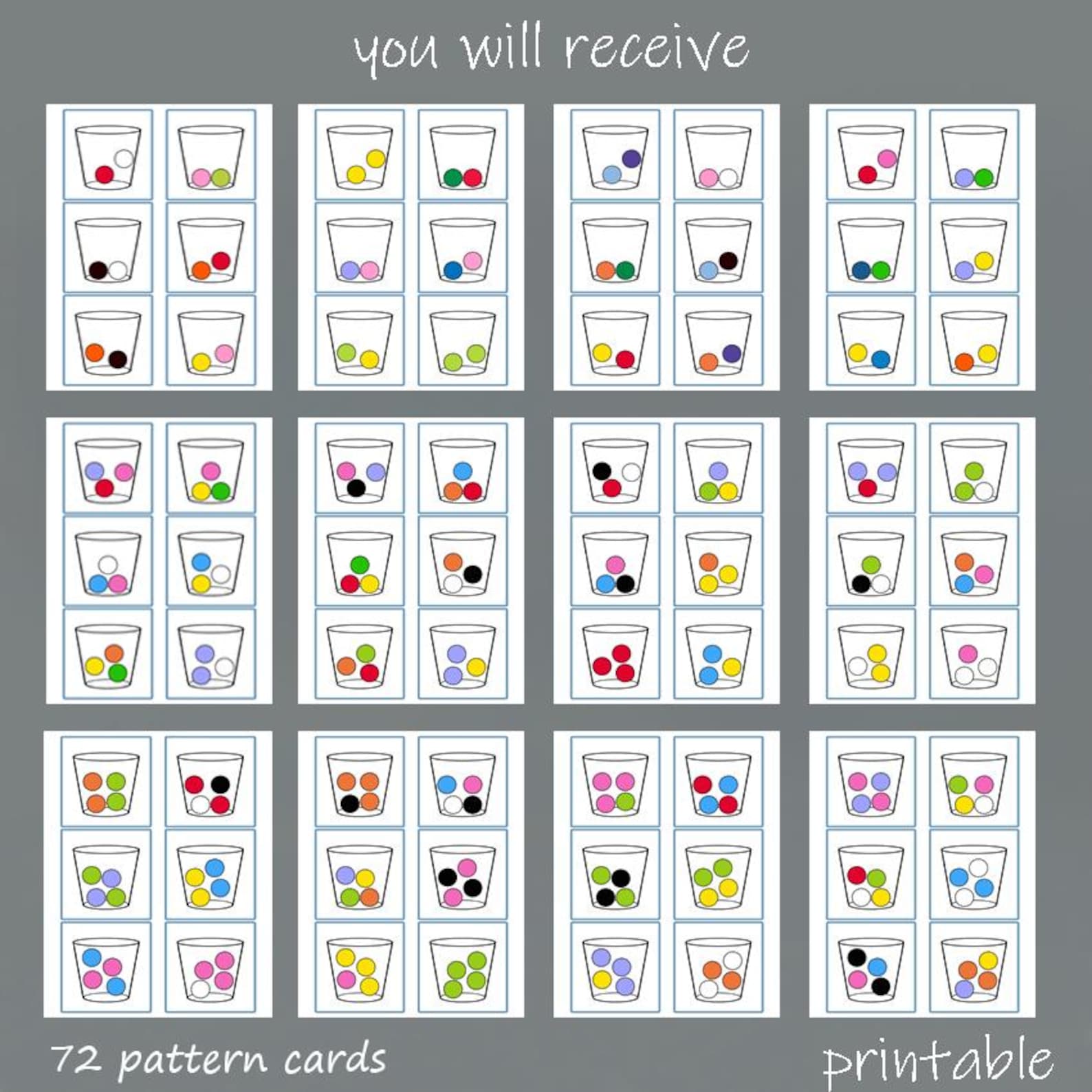 Pom-pom Color Matching Game: Fine Motor Skills Activity (PDF Download ...