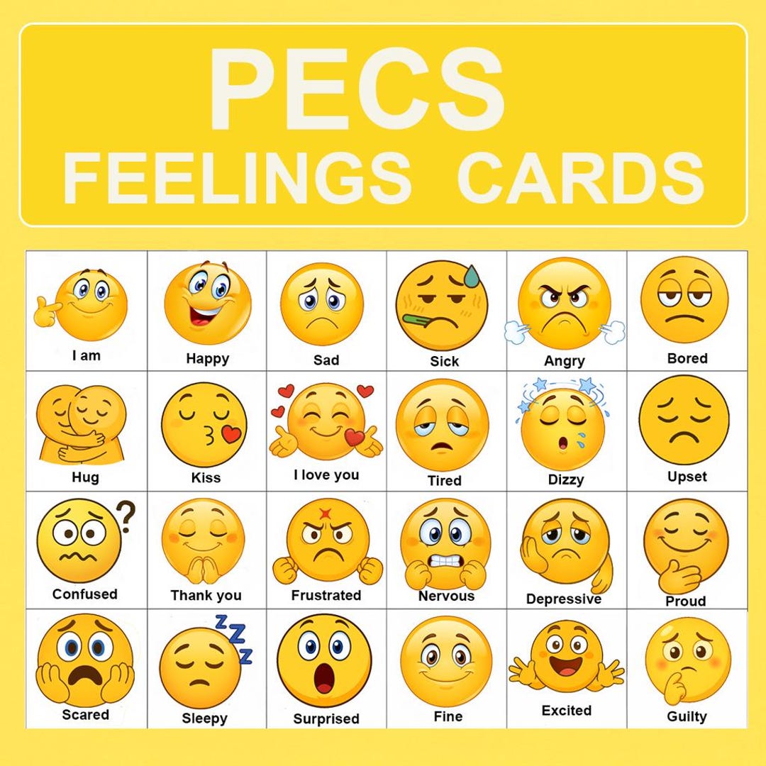 PECS Communication Cards for Kids | Emotions PECS Cards| Printable ...