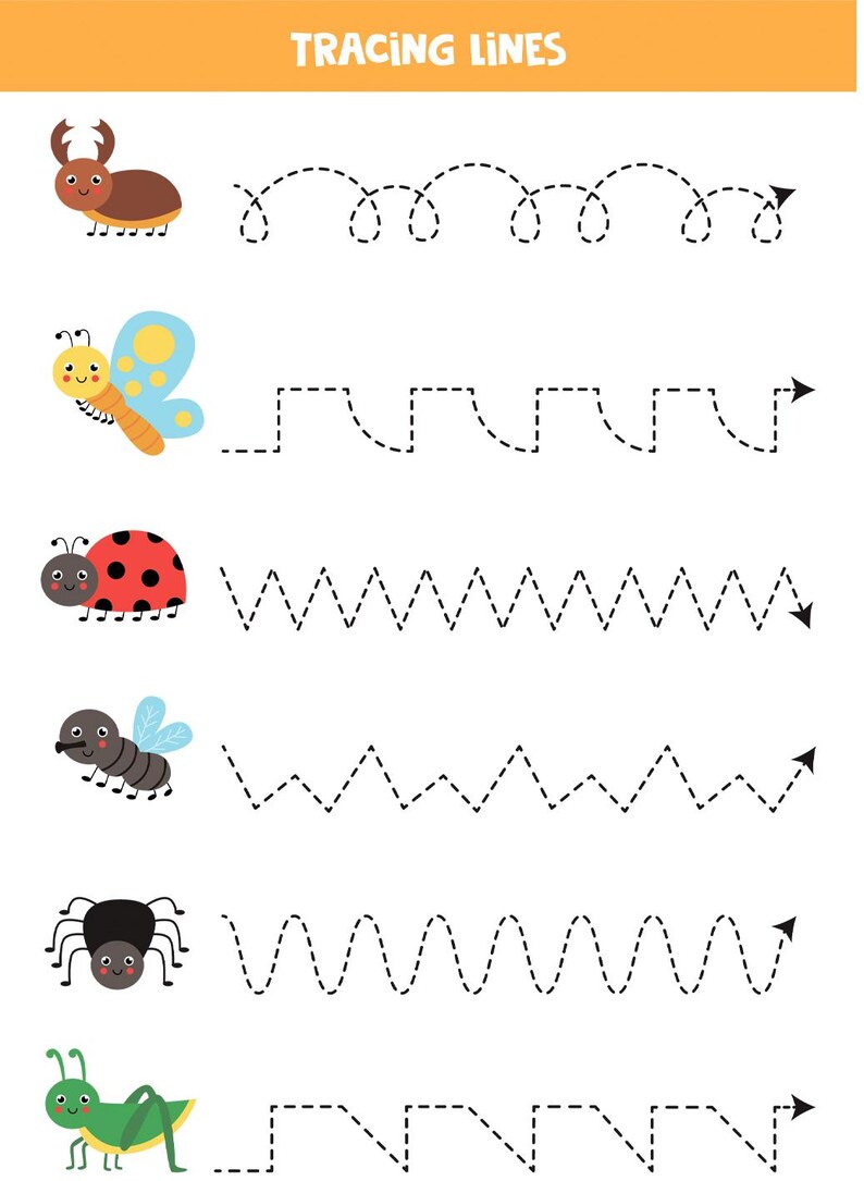 Preschool Tracing Worksheets | Fine Motor Skills (PDF) - Etsy