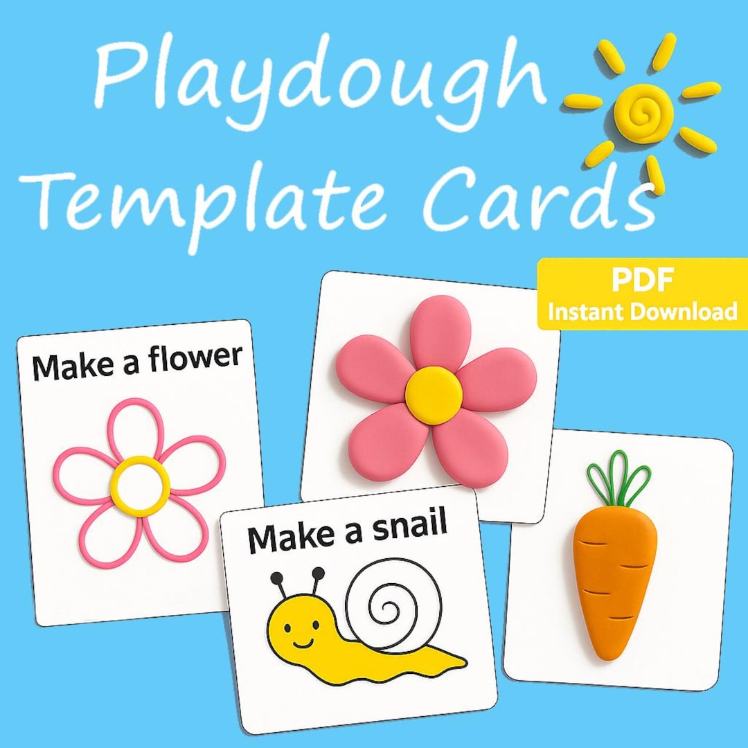 Playdough Template Cards| Printable Activity Set for Kids| Fine Motor ...