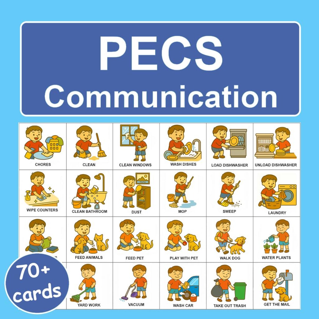 PECS Communication Cards for Boys: Visual Schedule (printable Digital ...