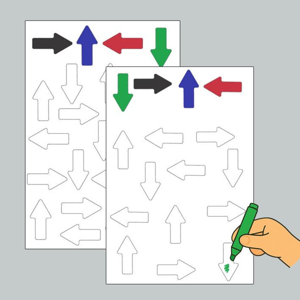 Direction Arrow Task Cards – Digital Printable for Kids | Fine Motor ...