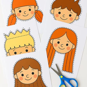 Kids Cutting Practice – Fine Motor Skills, Hairstyles (digital Download ...