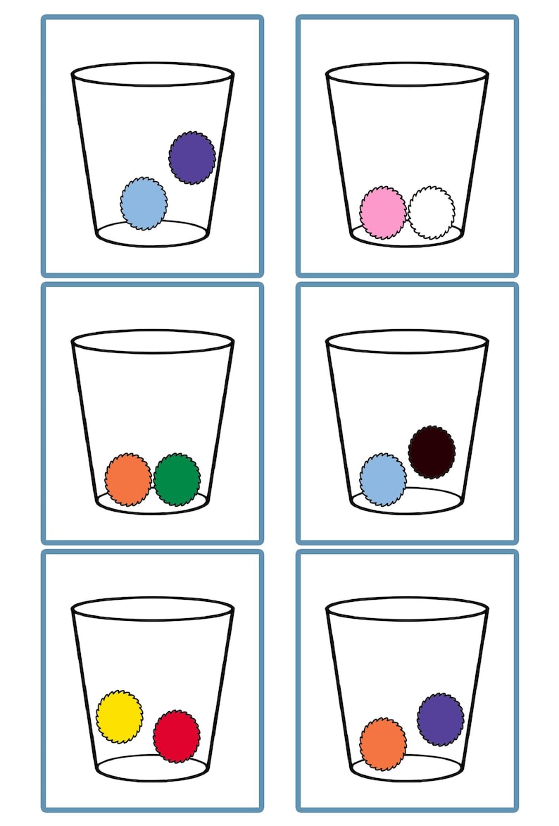 Pom-pom Color Matching Game: Fine Motor Skills Activity (PDF Download ...