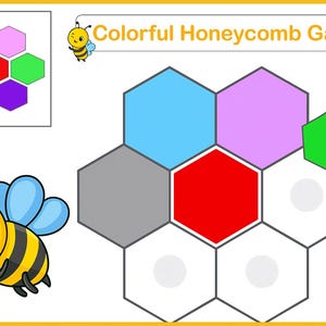Colorful Honeycomb Game for Kids | Printable Color Matching Activity ...