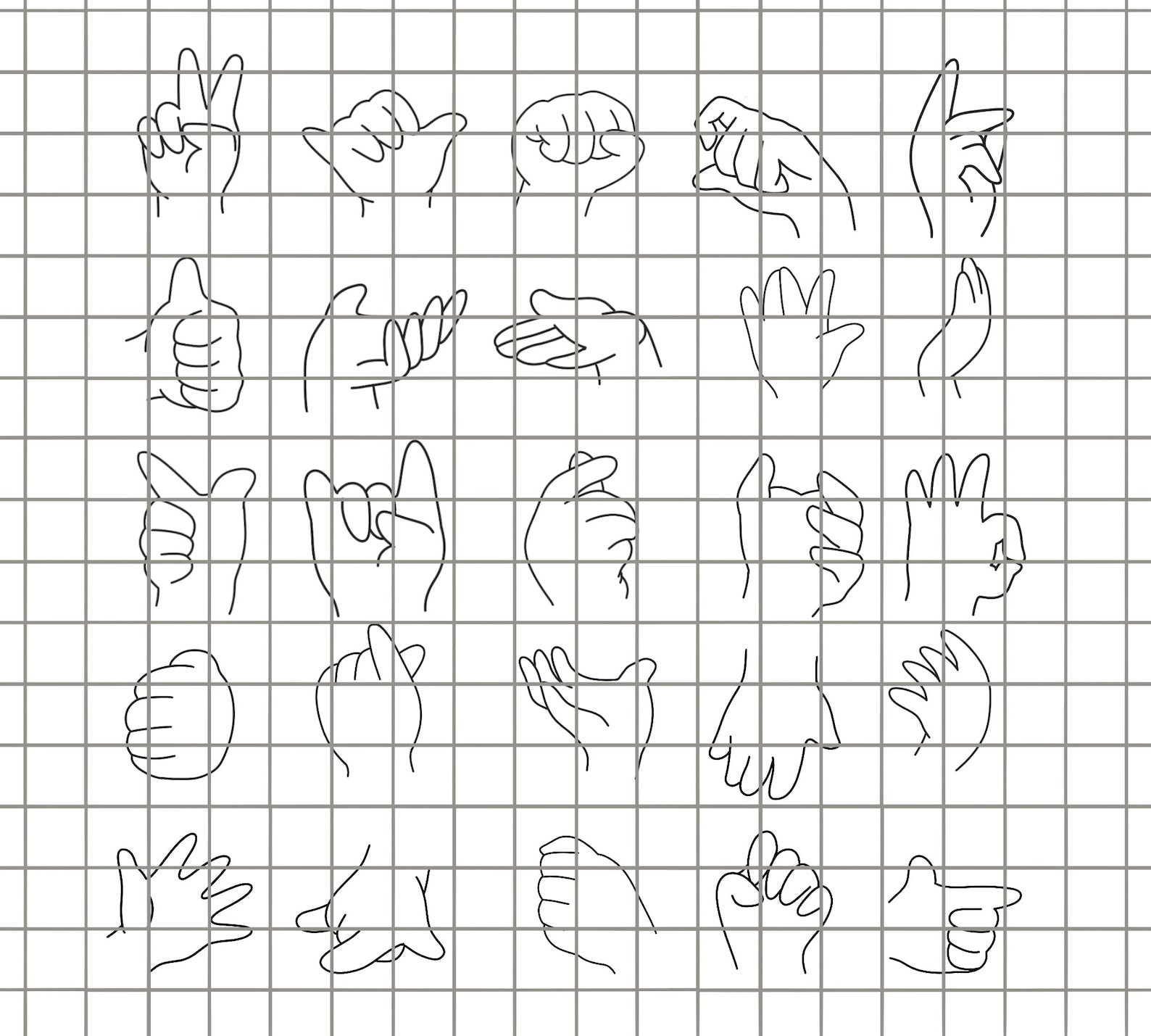 25 Chibi Hands Stamps for Procreate | Procreate Brushes | Sketch ...
