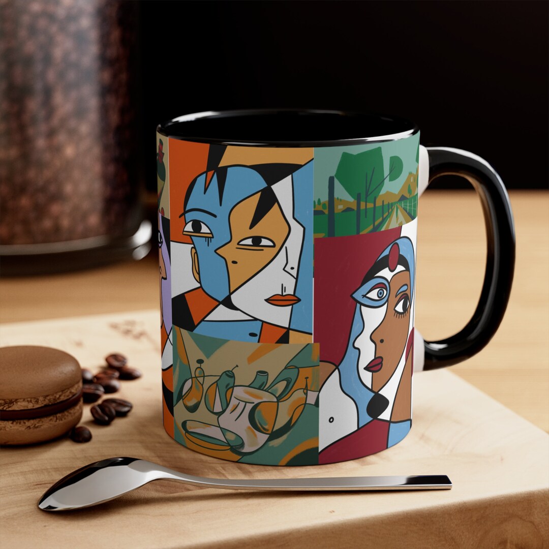 PICASSO MUG Bright White Glossy Mug With Picasso-styled Print Tea ...