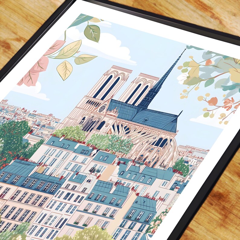 Paris Vintage Travel Poster, Paris Wall Art Home Décor, Paris Gift for Art Lovers, French Art ...