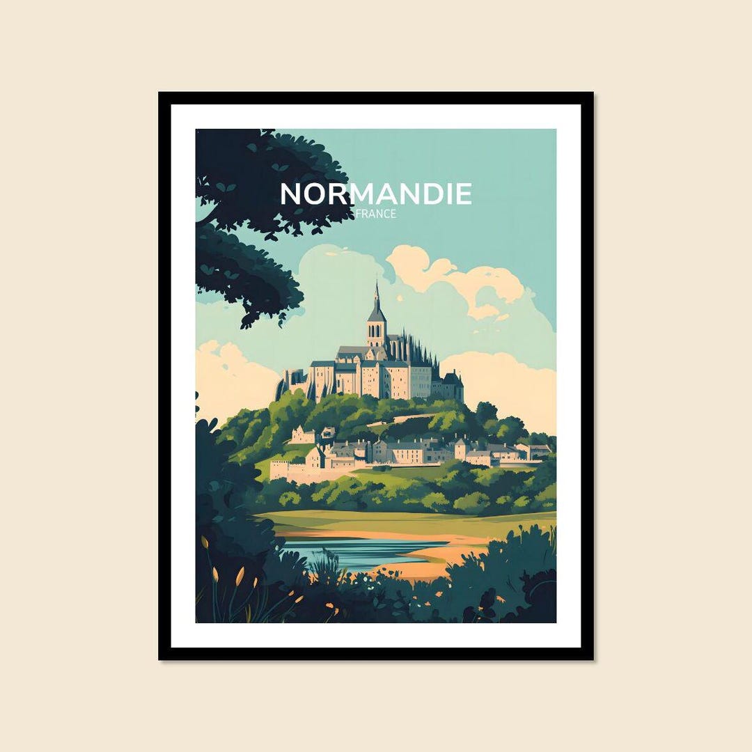 Normandie Vintage Travel Poster, Normandie Wall Art, Home Décor ...