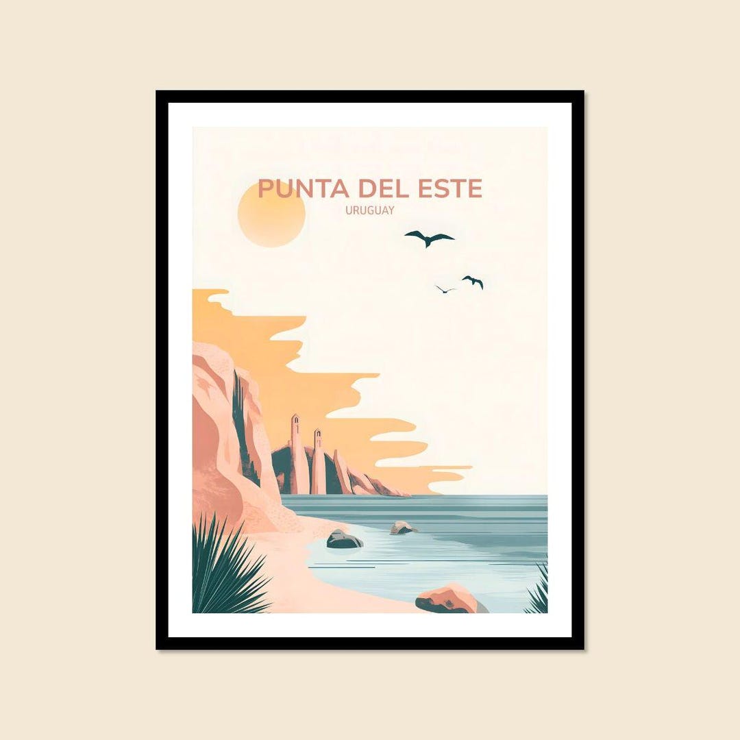 Punta Del Este Vintage Travel Poster, Uruguay Wall Art, Home Décor ...