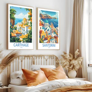 Carthage Vintage Travel Poster, Carthage Wall Art Home Décor, Tunisia ...