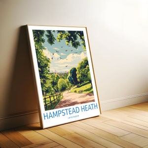 Hampstead Heath Vintage Art Poster, London Wall Decor, Nature Lover ...