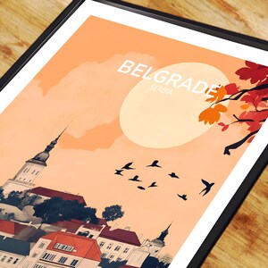 Belgrade Vintage Travel Illustration Poster, Belgrade Wall Art Home ...