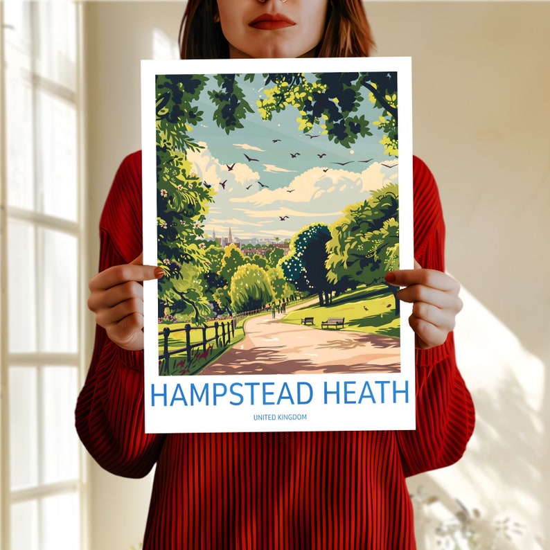 Hampstead Heath Vintage Art Poster, London Wall Decor, Nature Lover ...