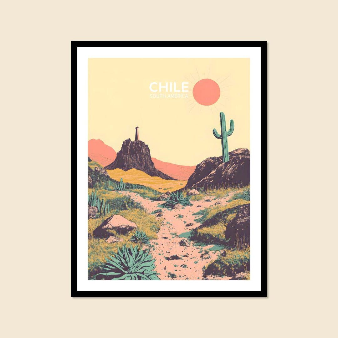 Chile Vintage Travel Poster Chilean Wall Art Home Décor Chile Gift for ...