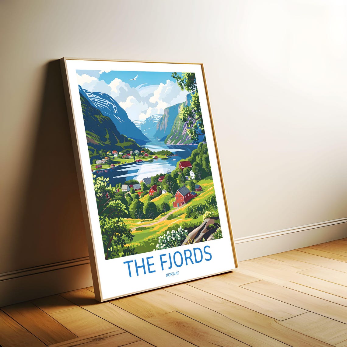 Fjords of Norway Vintage Travel Poster, Scandinavian Wall Art, Norway ...