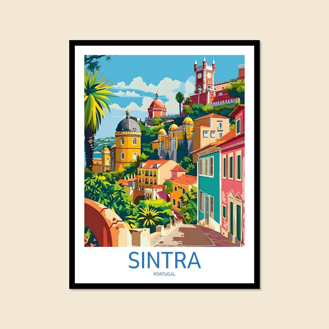 Sintra Portugal Vintage Travel Poster, Sintra Wall Art Home Décor ...