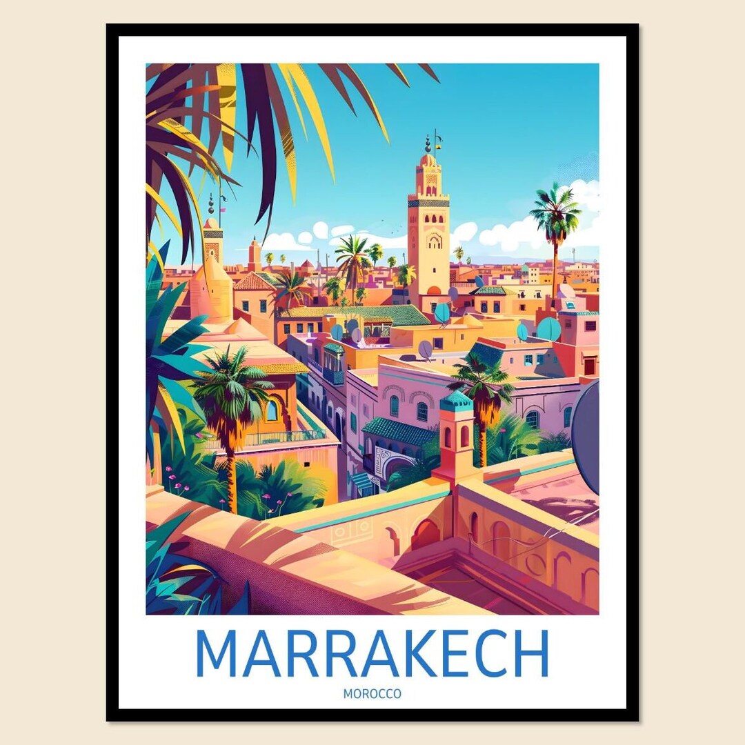 Marrakech Travel Print Wall Art Marrakech Wall Hanging Home Décor ...