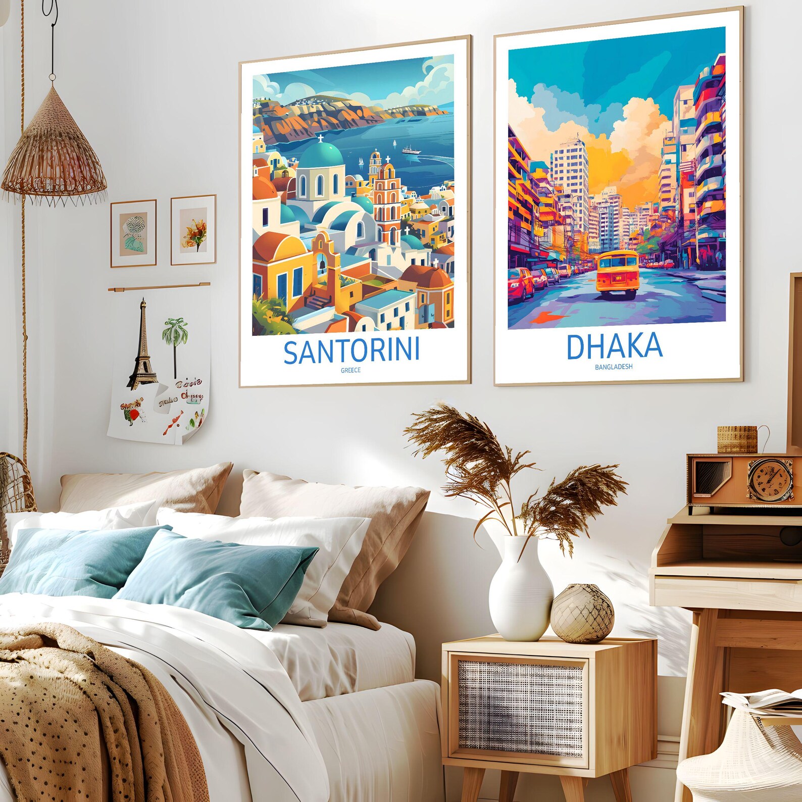 Dhaka Vintage Travel Illustration Poster, Dhaka Wall Art Home Décor ...