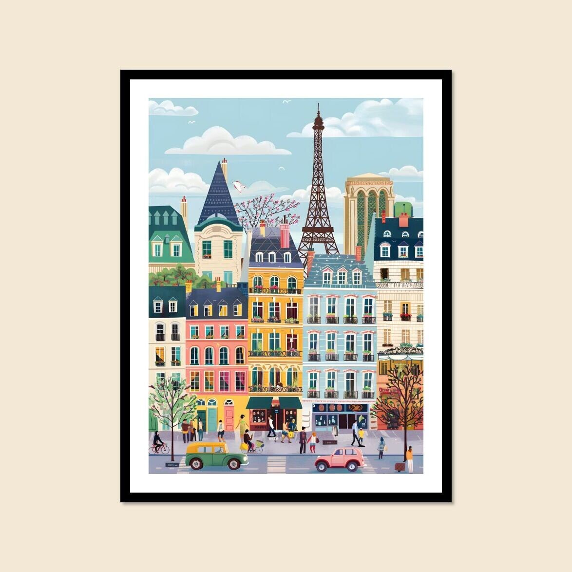 Paris Vintage Travel Poster Paris Wall Art Home Décor Paris Gift Art ...