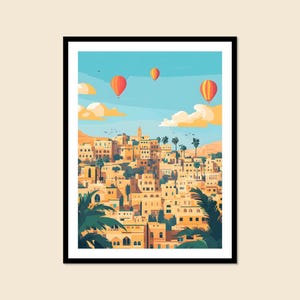 Amman Vintage Travel Poster, Amman Wall Art Home Décor, Jordan Art ...