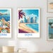 Doha Skyline Vintage Travel Poster, Doha Wall Art Home Décor, Qatar ...