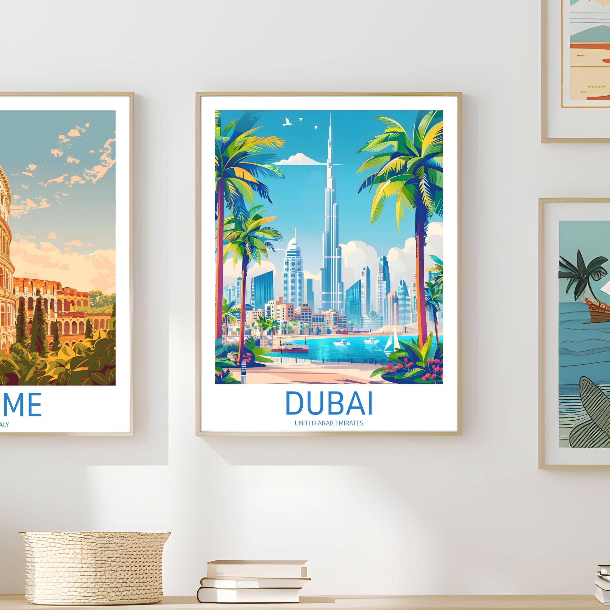 Dubai Skyline Print Wall Art Dubai Wall Hanging Home Décor Dubai Gift ...
