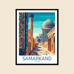 Samarkand Vintage Travel Poster, Uzbekistan Wall Art, Home Décor, Samarkand Gift, Art Lovers ...