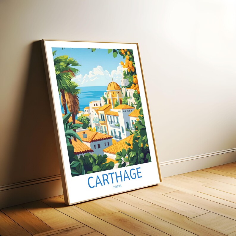 Carthage Vintage Travel Poster, Carthage Wall Art Home Décor, Tunisia ...