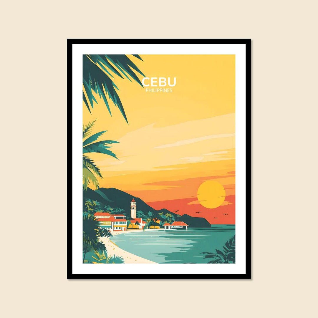 Cebu Philippines Vintage Travel Poster, Cebu Wall Art Home Décor, Cebu ...