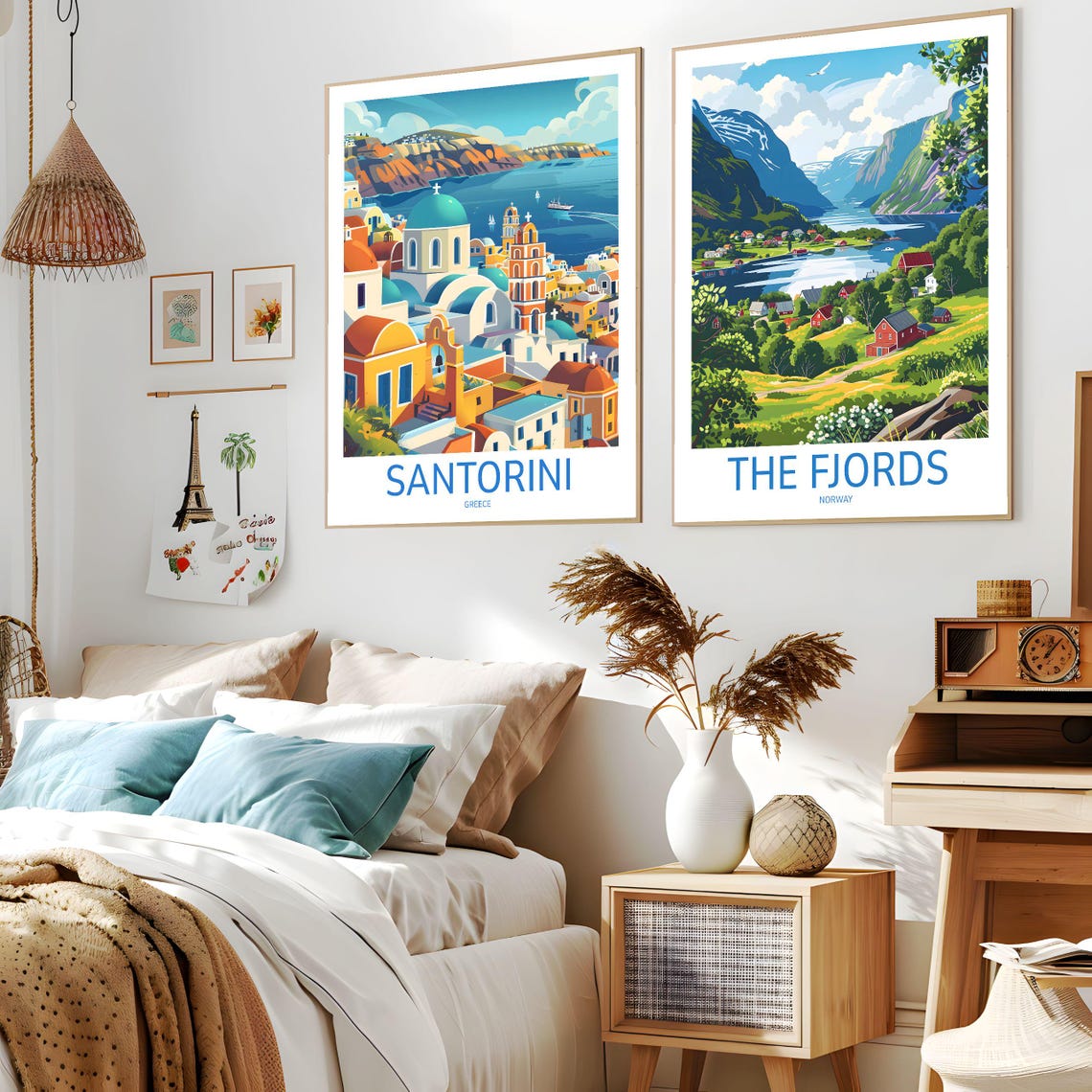 Fjords of Norway Vintage Travel Poster, Scandinavian Wall Art, Norway ...