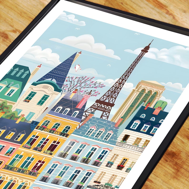 Paris Vintage Travel Poster Paris Wall Art Home Décor Paris Gift Art Lovers France Art Lover ...