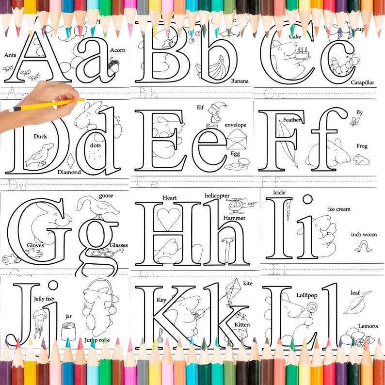 English Coloring Alphabet for Kids Fun Learning Coloring Pages ...