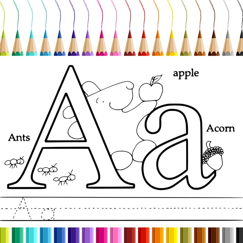 English Coloring Alphabet for Kids Fun Learning Coloring Pages ...