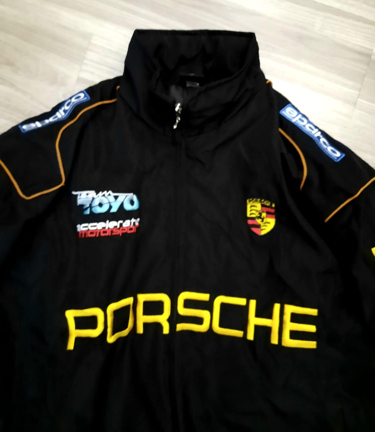 Porsche Unisex Black Yellow Embroidered Racing Jacket - Etsy UK