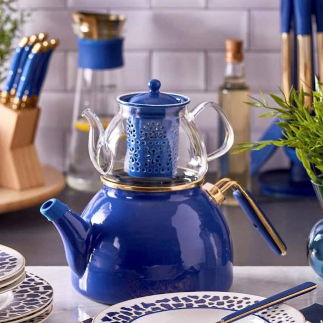 Authenthic & Majestic Navy Glass Teapot Luxurious , Luxury Design ...