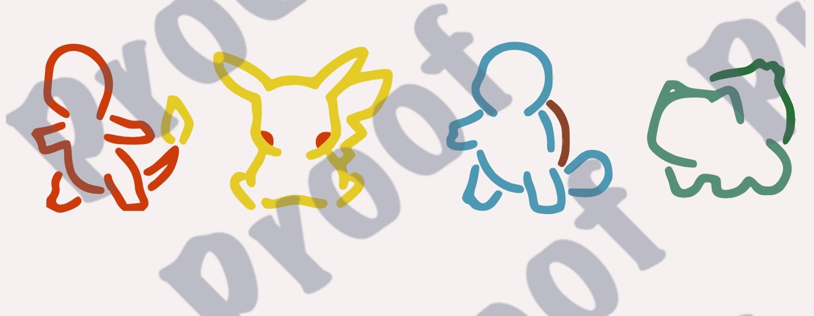 Pokemon Outline Svg, Pokemon Outline Png, Charmander, Pikachu, Squirtle ...