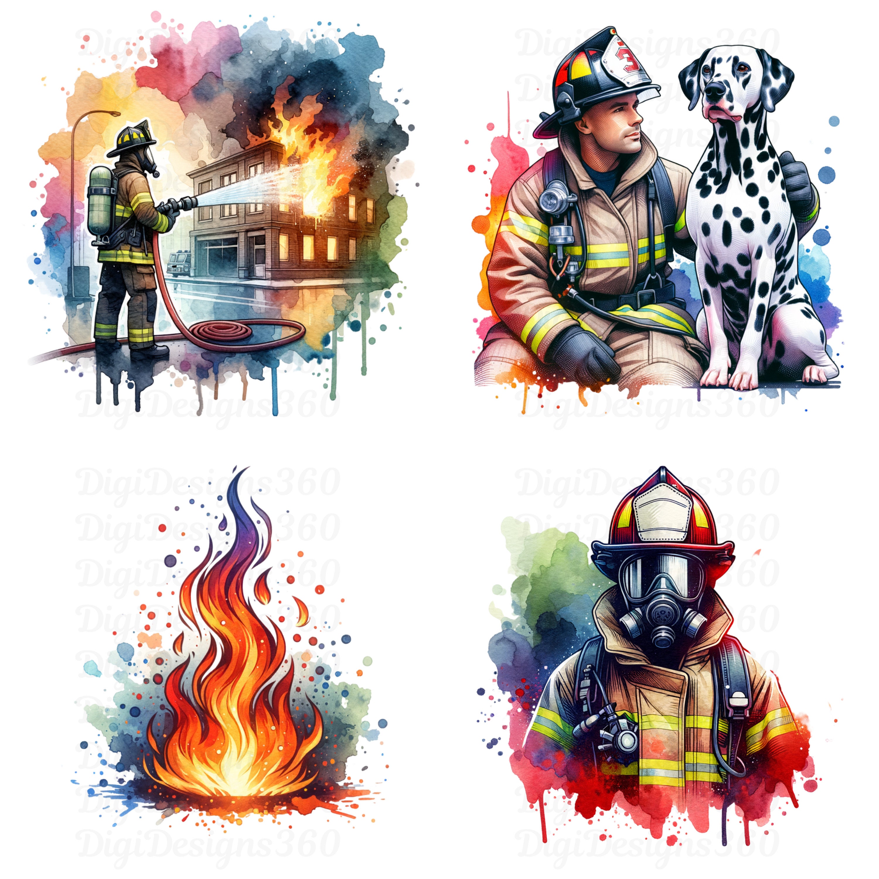 Eye-catching Firefighter Designs Lively Fireman Clipart Vibrant ...