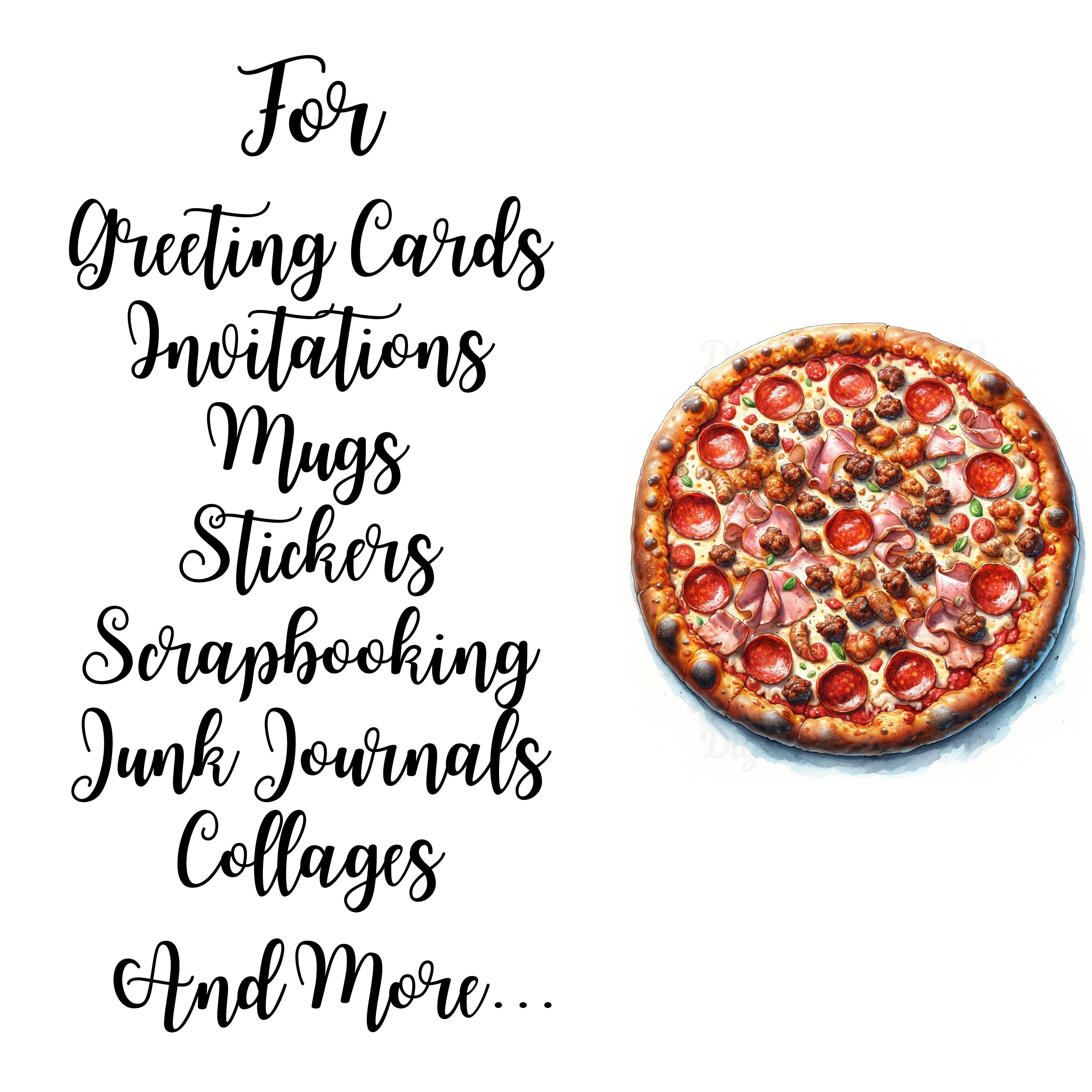 Pizza Clipart Set Watercolor Food Graphics, Perfect for Menu Design ...