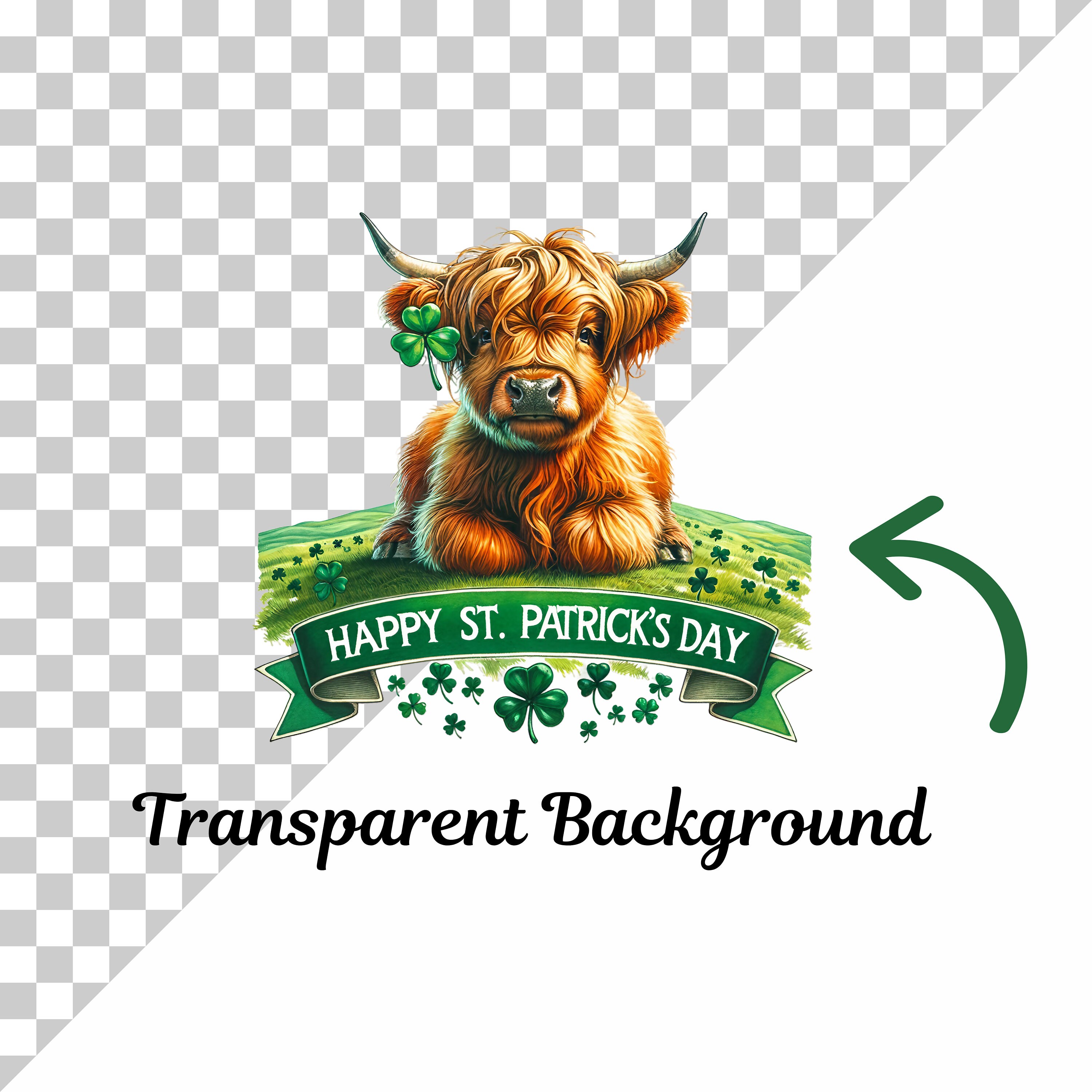 St Patricks Day Cows Clipart Watercolor Highland Cow Graphics, Irish ...