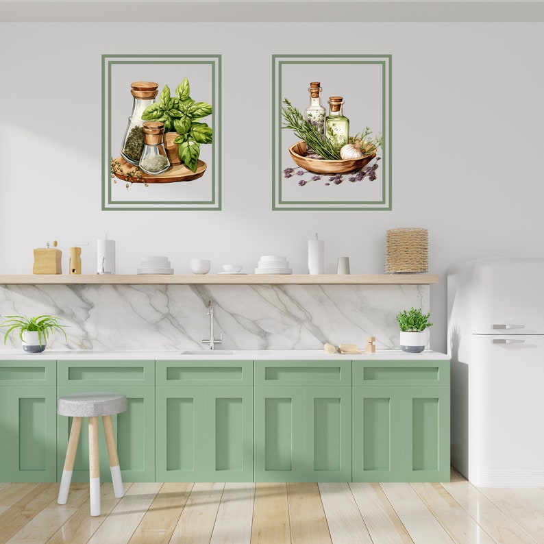 Culinary Herbs Clipart Collection Vibrant Watercolor Spices, Digital ...