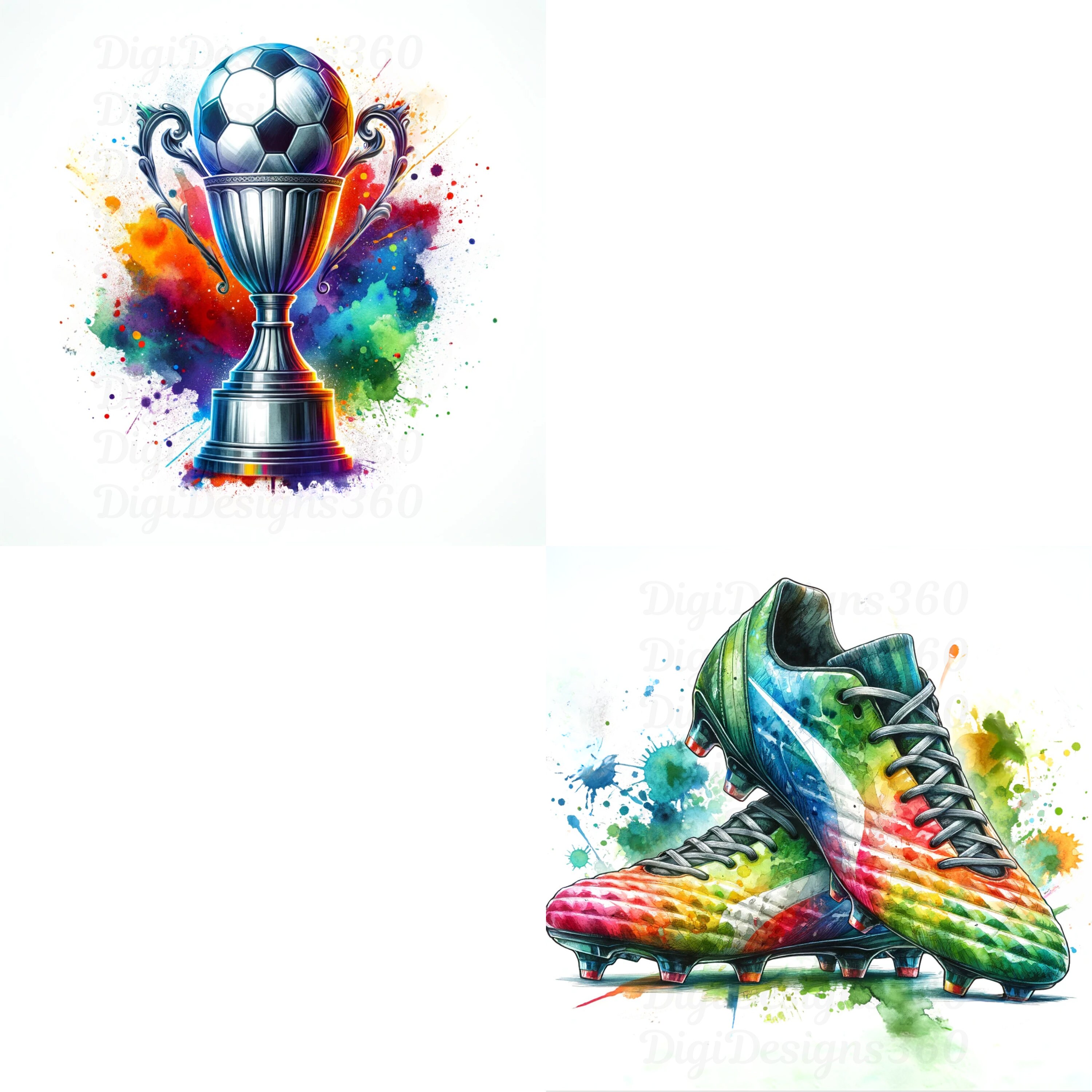 Watercolor Soccer Clipart Bundle – Sports Graphics (digital Download ...